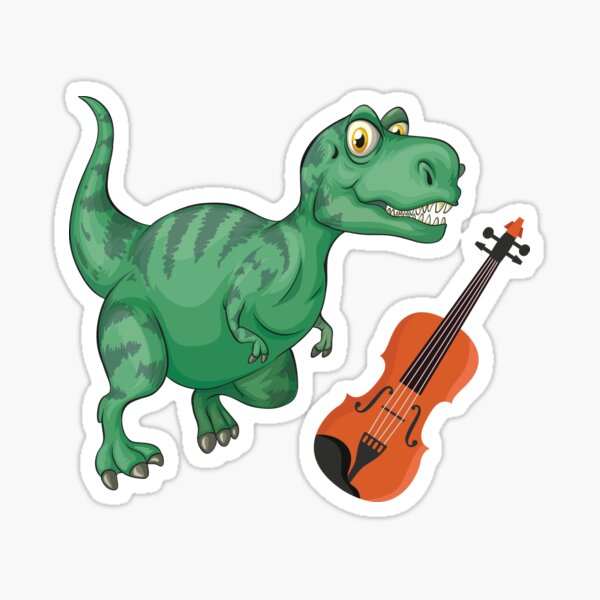"Dinosaur Playing Violin ,Funny Good Dinosaur Violin Lovers Green ...