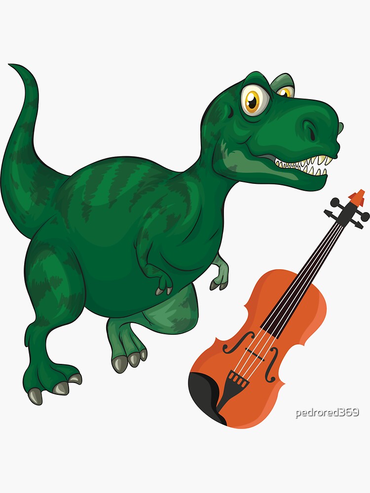 "Dinosaur Playing Violin ,Funny Good Dinosaur Violin Lovers Cool Green ...