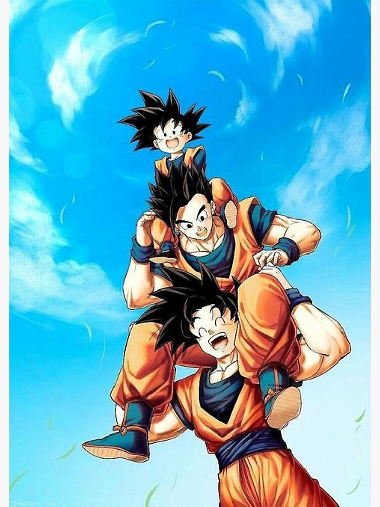 Póster «Su goku y sus hijos en los hombros.» de Otaku-Shopping | Redbubble