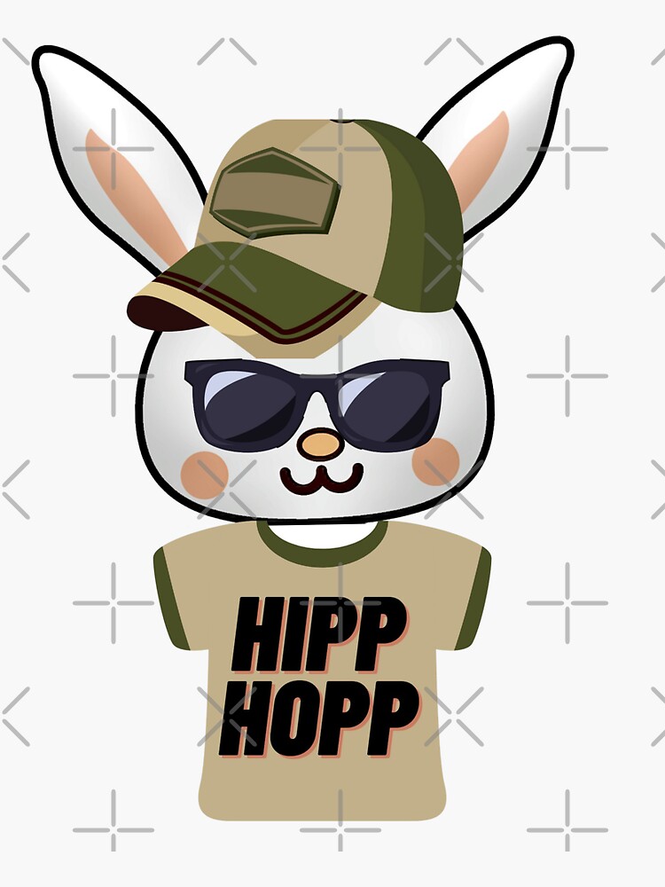 "Hipp Hopp Rabbit" Sticker by ZayahDesignz | Redbubble