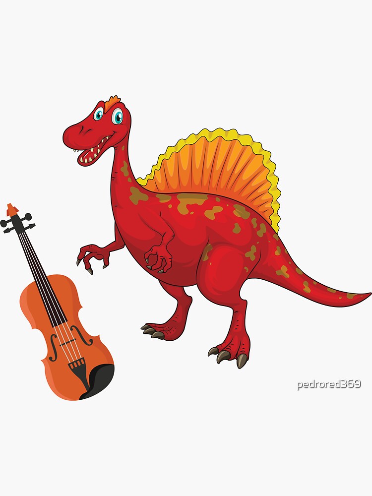 "Dinosaur Playing Violin ,Funny Good Dinosaur Violin Lovers Red Design ...
