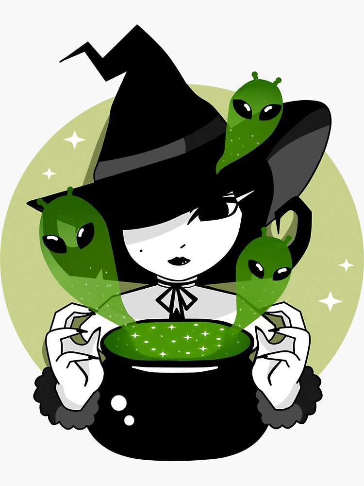 "Alien Witch" Sticker for Sale by MelleMoon | Redbubble