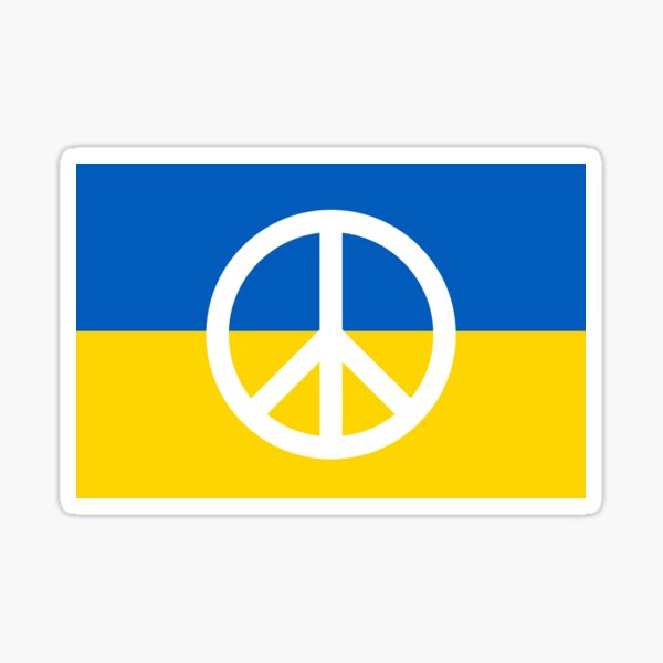 "Peace in Ukraine, Ukrainian Peace Flag, No War in Ukraine" Sticker by ...