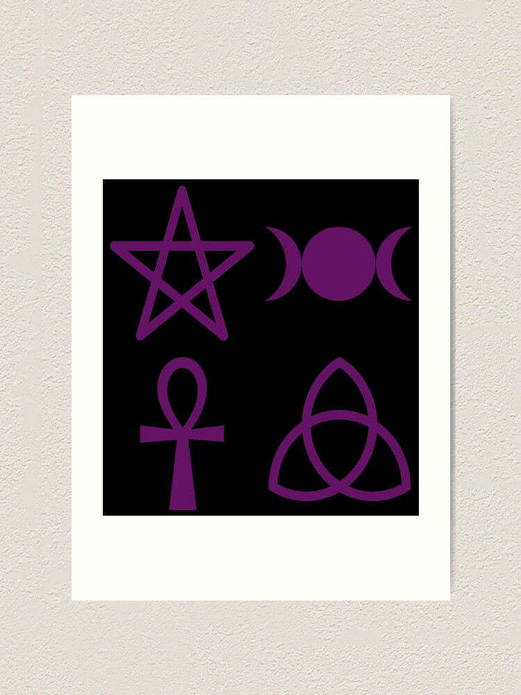 "Purple - Pagan Symbols - Wiccan Symbols - Stickers Shirts - Goth ...