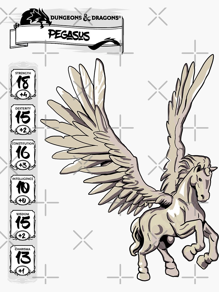 "DND Pegasus Stats" Sticker for Sale by Black-Orc | Redbubble