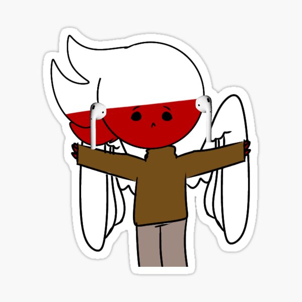"Countryhumans Poland with airpods sticker" Sticker for Sale by ...