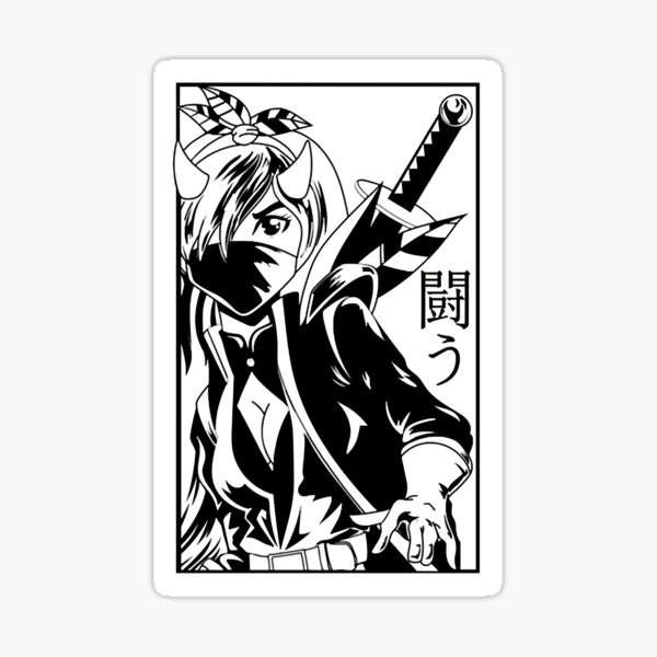 "Anime Girl Fighter " Sticker by arojody | Redbubble