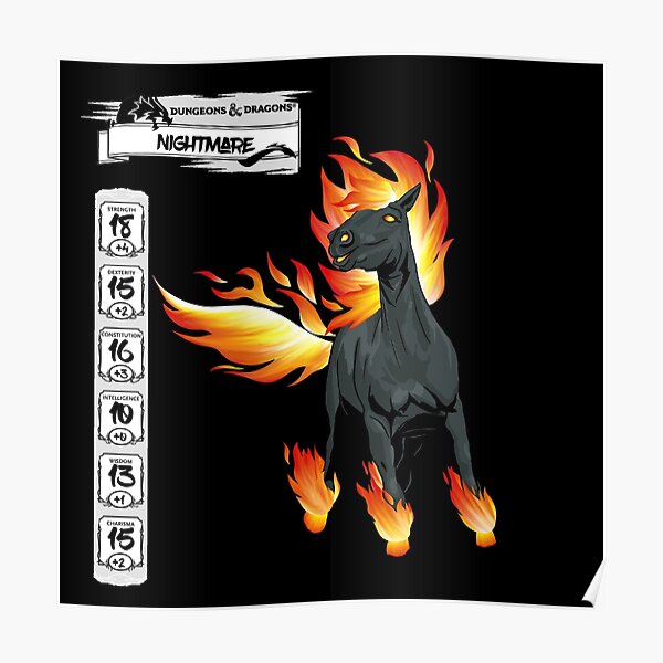"DND Nightmare Stats" Poster for Sale by Black-Orc | Redbubble