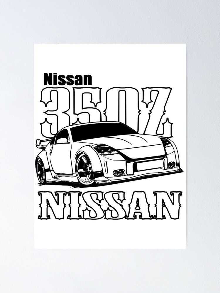 "350z line art ( black ) " Poster for Sale by arojody | Redbubble