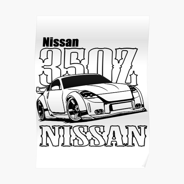 "350z line art ( black ) " Poster for Sale by arojody | Redbubble
