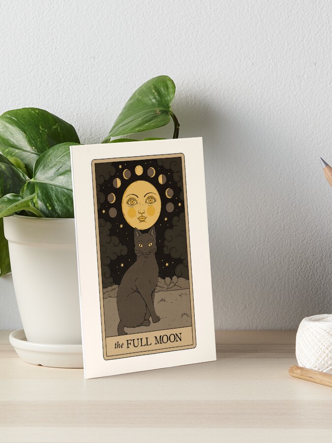 "The Full Moon Cat" Art Board Print for Sale by Thiago Corrêa | Redbubble