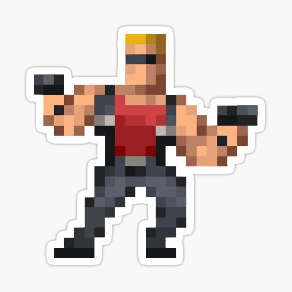 "Duke Nukem low-res pixelart " Sticker by termakotz | Redbubble