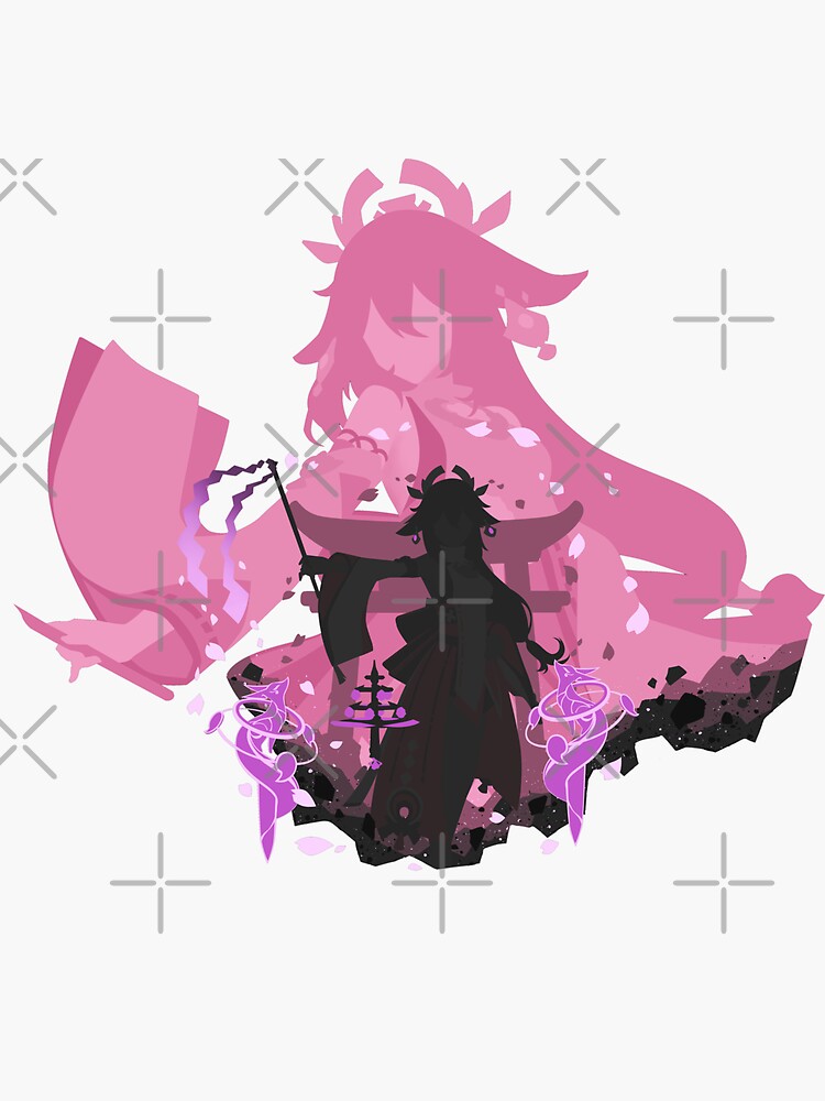 Pegatina «Impacto de Yae Miko Genshin» de amrisapiens | Redbubble