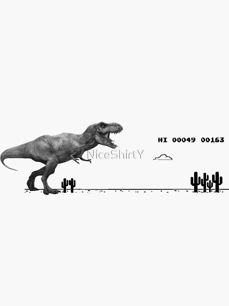"Dino Game Play - T-rex" Sticker by NiceShirtY | Redbubble