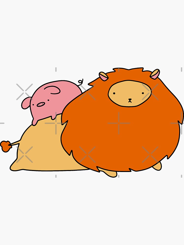 "Lion and Pig" Sticker by SaradaBoru | Redbubble
