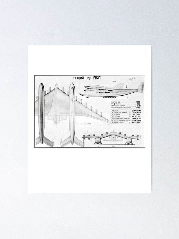 "Antonov An-225 Mriya Dual AKS" Poster for Sale by NiceShirtY | Redbubble
