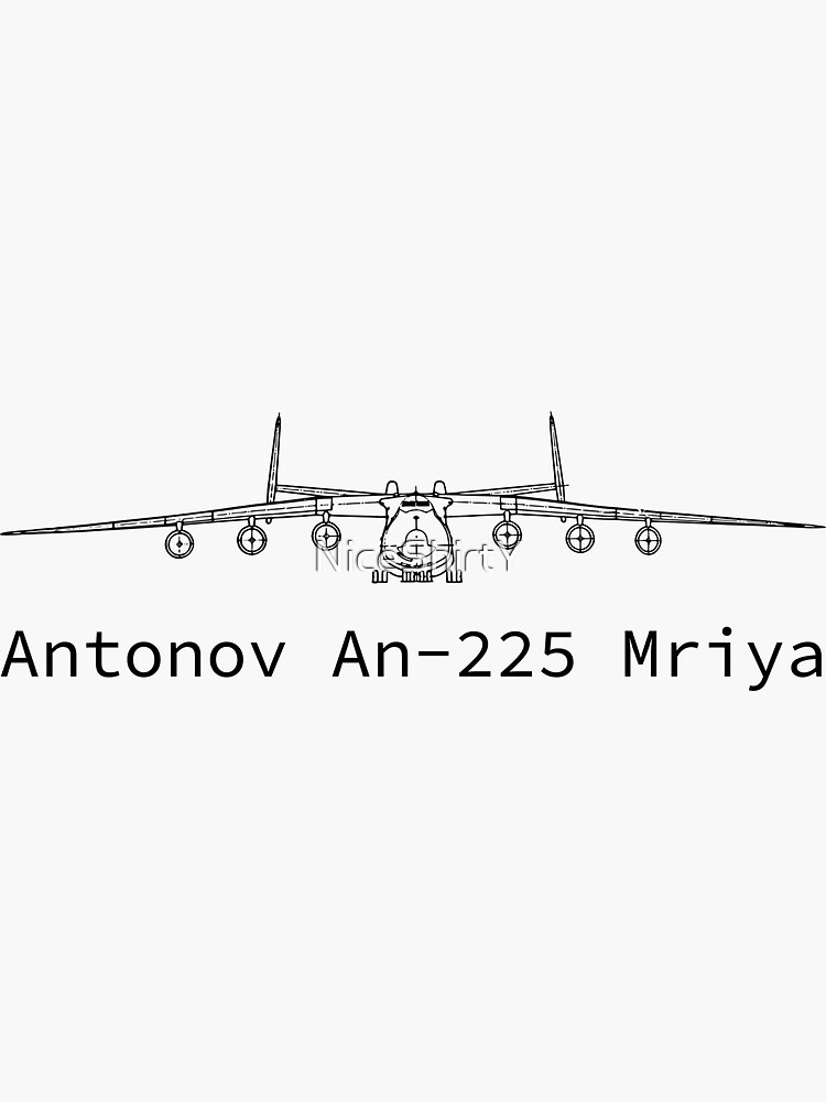 "Antonov An-225 Mriya Front Design" Sticker by NiceShirtY | Redbubble