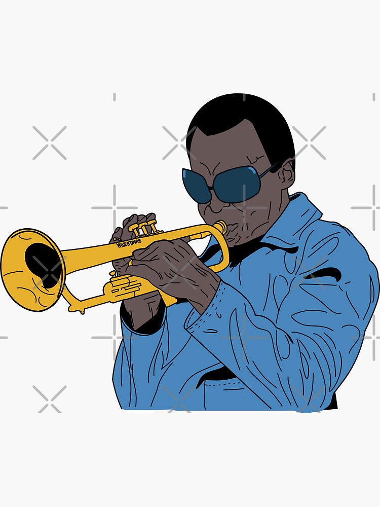 "Drawing Miles Davis" Sticker by juliobenitez | Redbubble