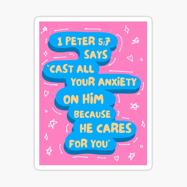 Bible Verse 1 Peter 5 7 Sticker By LAUDASION Redbubble Bible Verse 1 Peter 5 7 Sticker By LAUDASION Redbubble