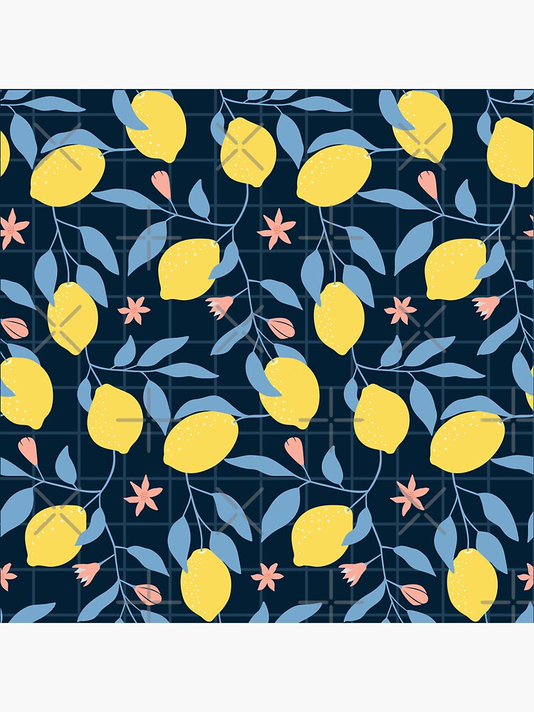 "Grid Lemon Tree" Sticker by PeachyLitchi | Redbubble