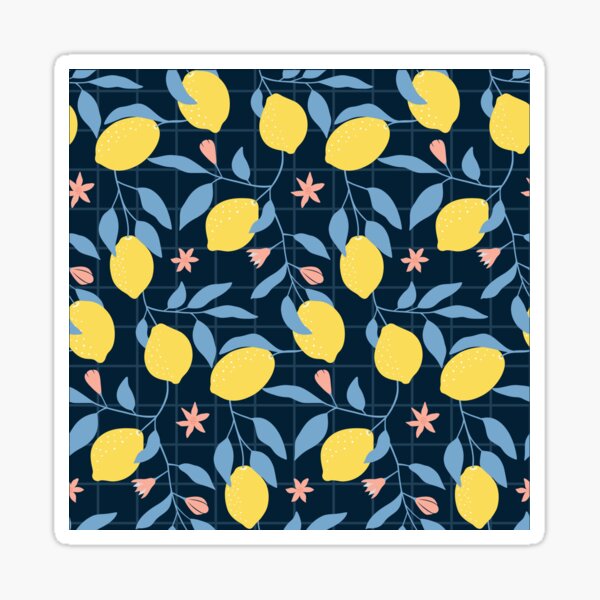 "Grid Lemon Tree" Sticker by PeachyLitchi | Redbubble