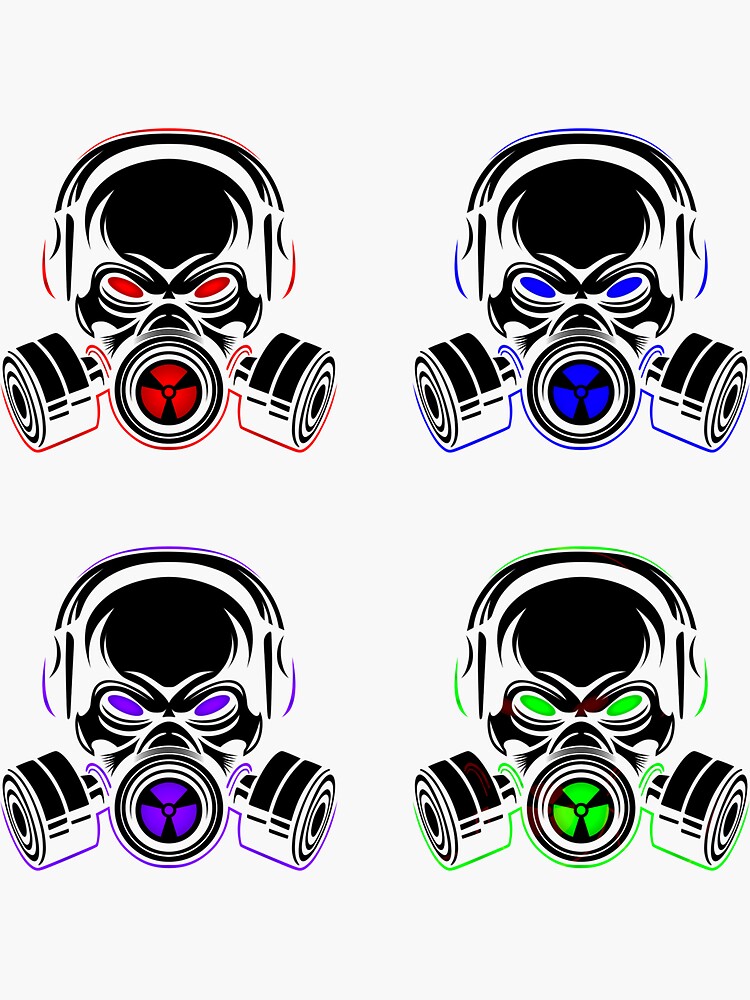 "Radioactive Gas Mask" Sticker by NerdPro | Redbubble