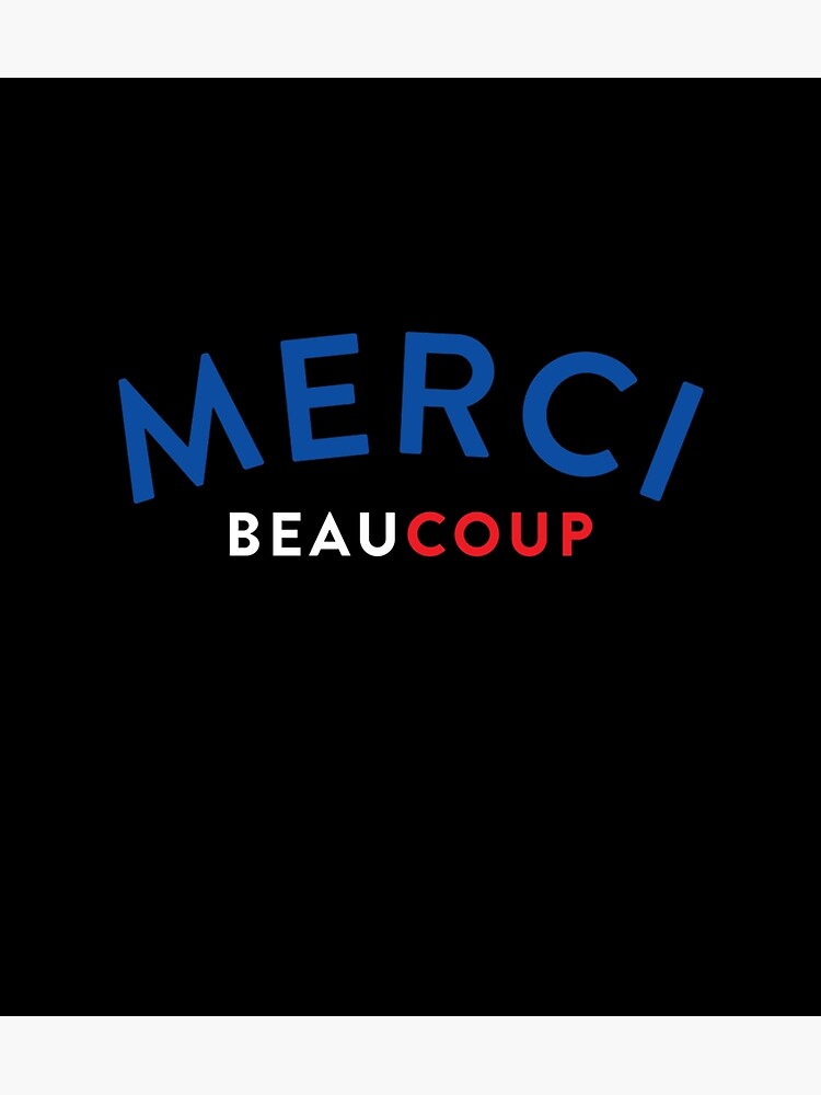 Póster «Colores de la bandera francesa Lema francés Merci Beaucoup» de ...