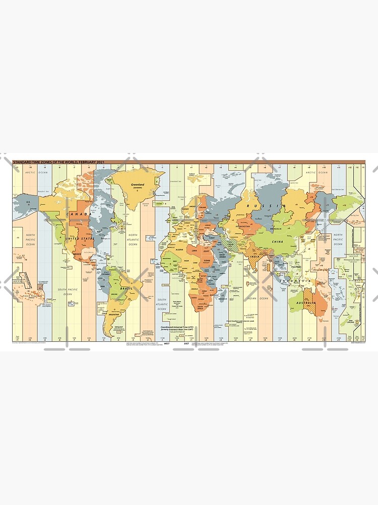 "Standard Time Zones Of The World Map" Mouse Pad for Sale by ...