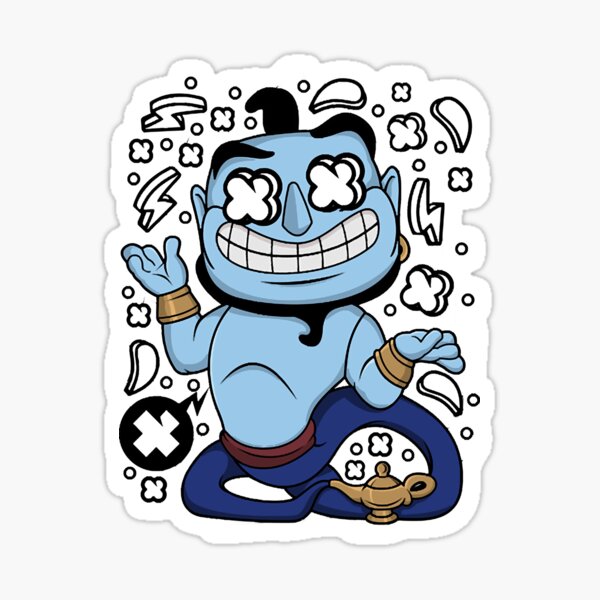 "Aladdin Genie With Lamp Aladdin Film" Sticker by Donaldoran85 | Redbubble