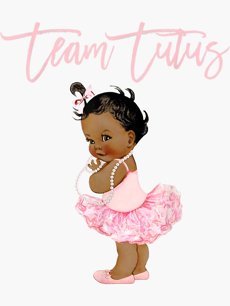 "Team Tutus Girl Gender Reveal Baby Shower Touchdown" Sticker for Sale ...