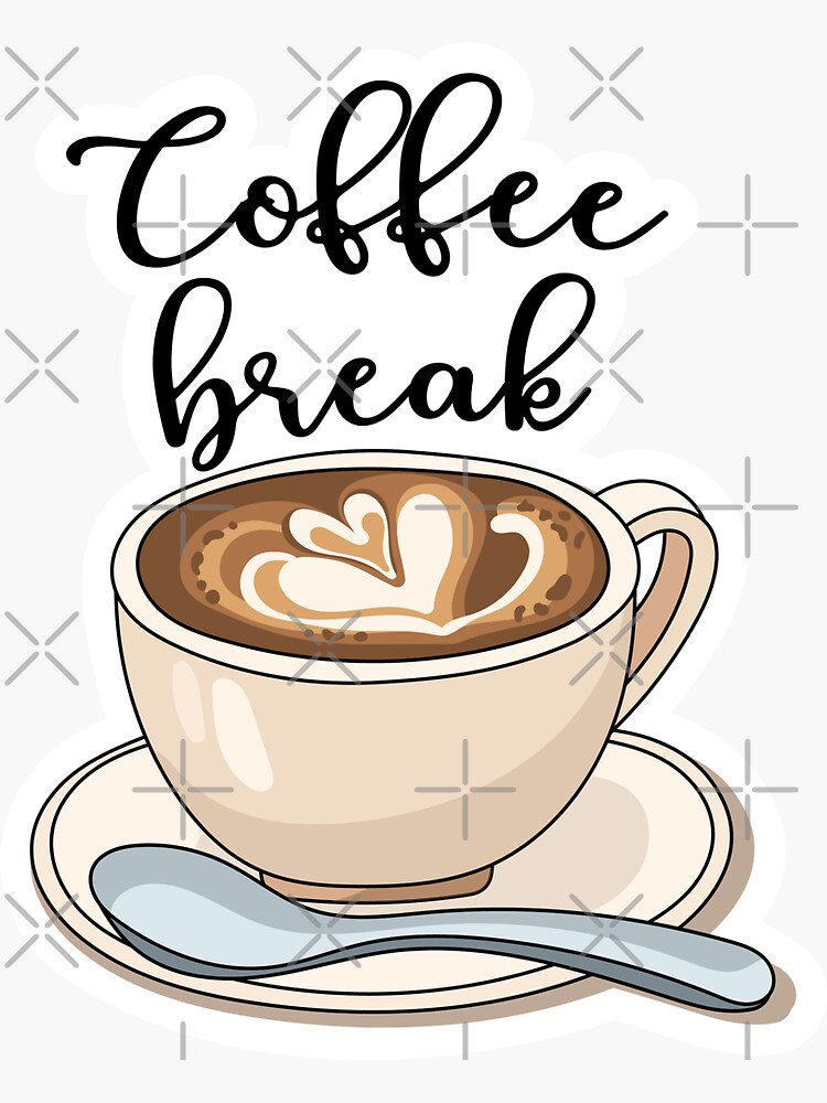 "Coffee Break" Sticker for Sale by TulipPeach | Redbubble