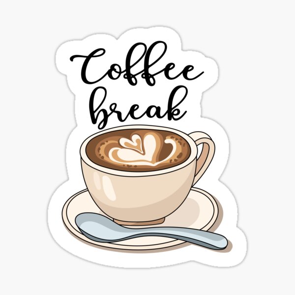 "Coffee Break" Sticker for Sale by TulipPeach | Redbubble