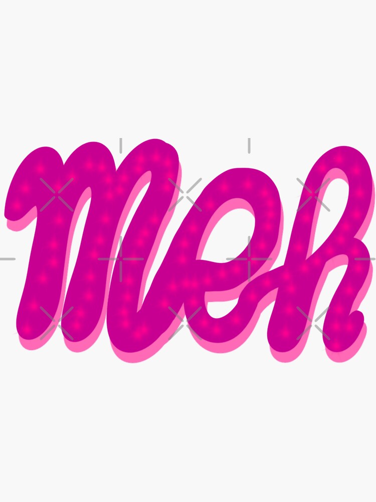 "Purple and Pink Meh " Sticker by plush1 | Redbubble