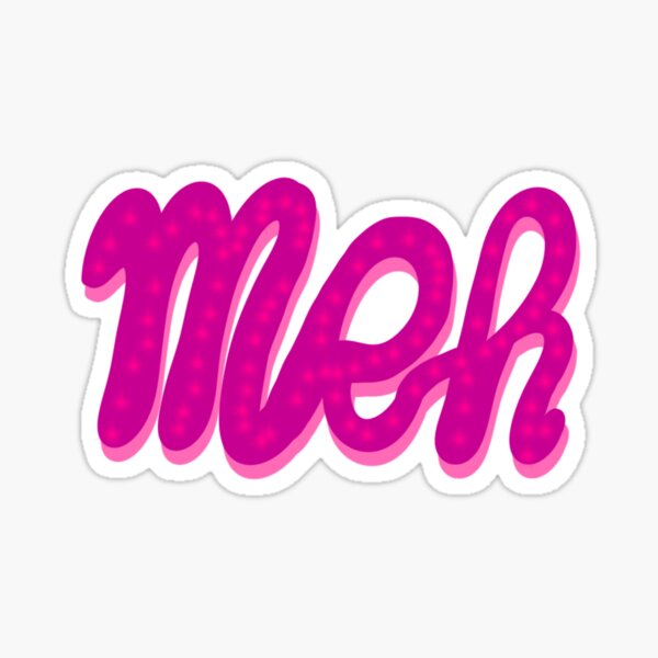 "Purple and Pink Meh " Sticker by plush1 | Redbubble