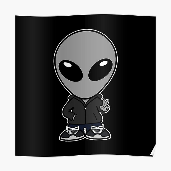 "Space Alien Peace Hand Sign " Poster for Sale by SpaceAlienTees ...
