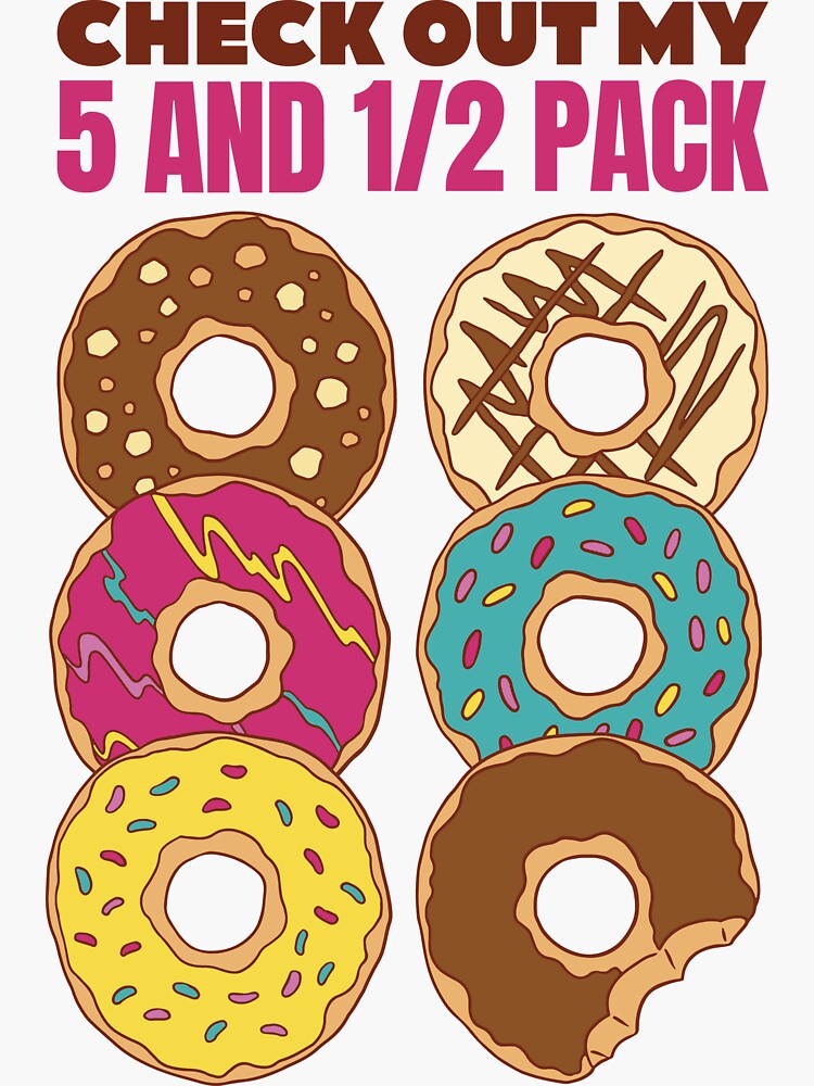 Sticker « drôle de départ 5 1/2 pack de beignets six pack de beignets ...