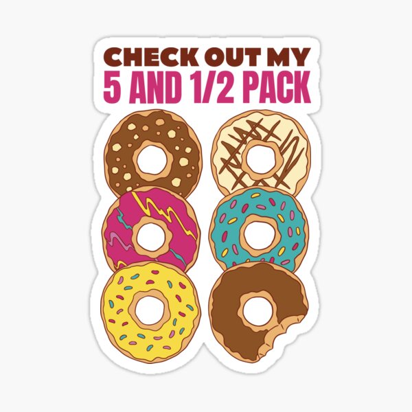 Sticker « drôle de départ 5 1/2 pack de beignets six pack de beignets ...