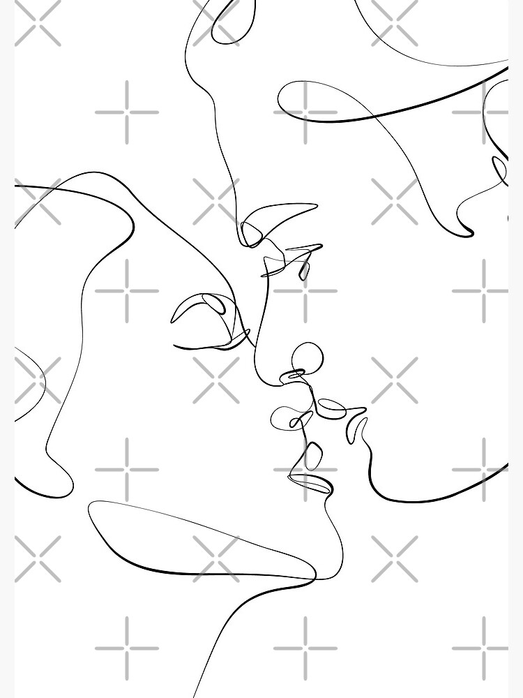 Minimalist Couple Line Drawing Tumblr Couple Line Art Print, Single