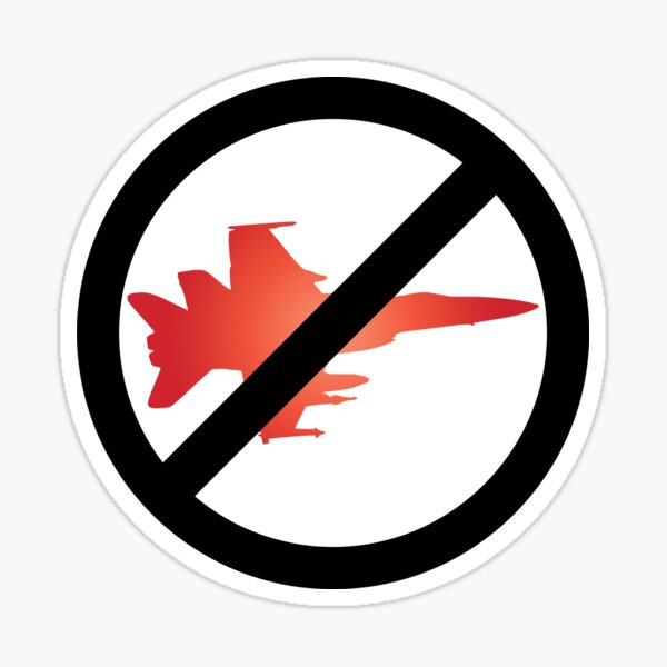 "Fighter Prohibition Sign" Sticker by TheMikis | Redbubble