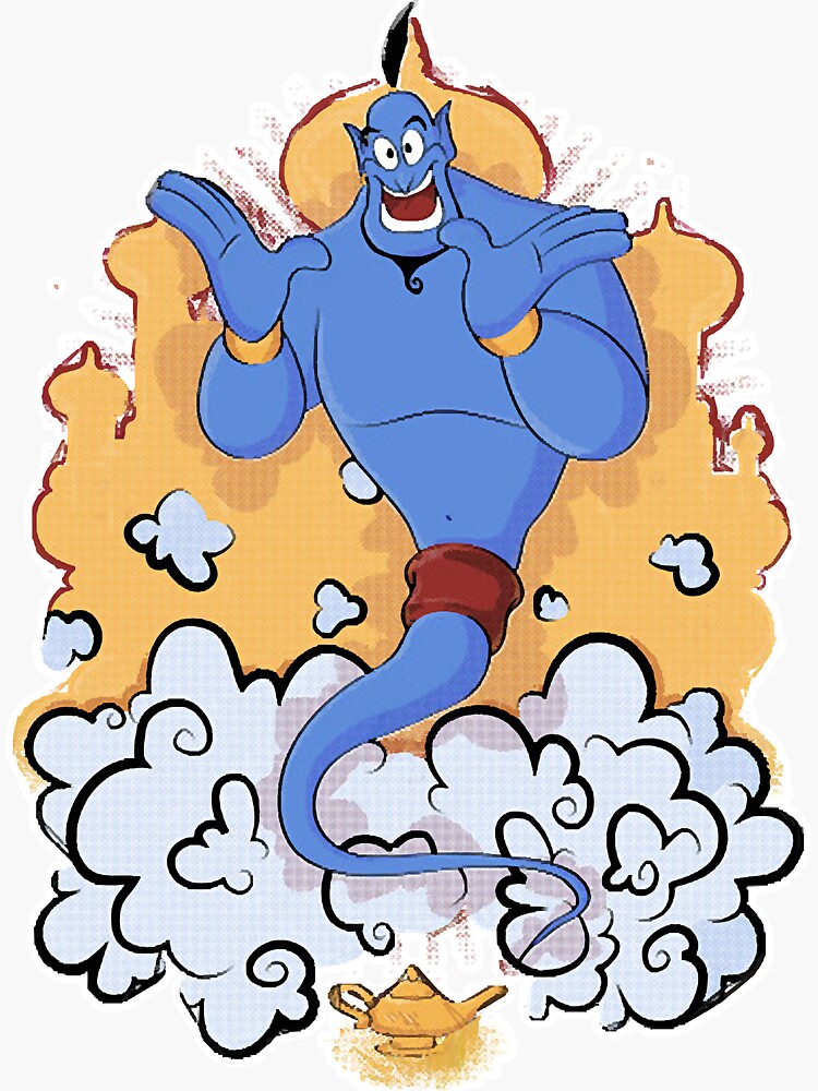 "Great Genie Aladdin Film Of All Time" Sticker by Donaldoran85 | Redbubble