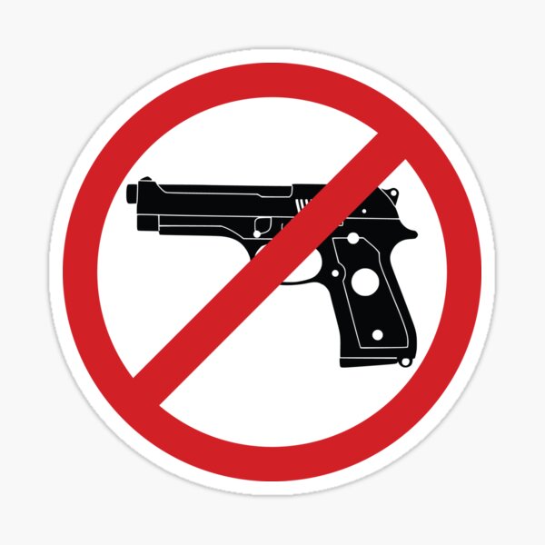"Gun prohibition Sign" Sticker by TheMikis | Redbubble
