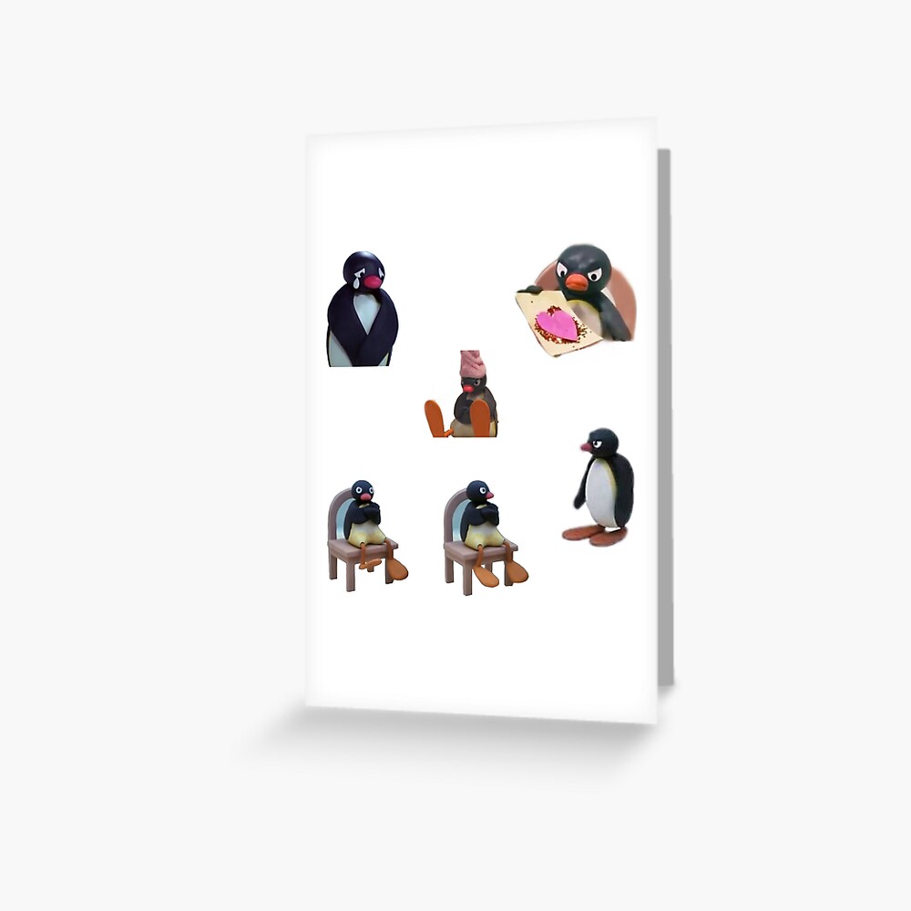 "Pingu moods sad angry mad stickers pack" Greeting Card by EDVSE ...