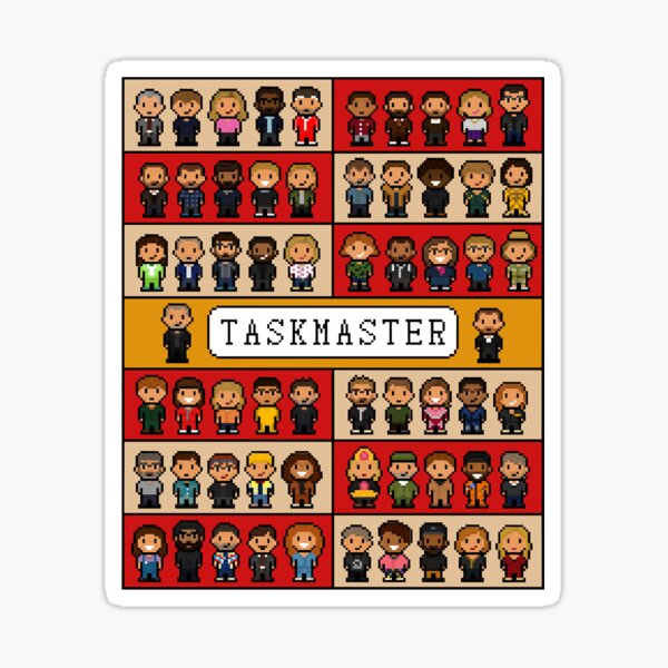 "Pixel Art Taskmaster display." Sticker by AnnDuryea | Redbubble