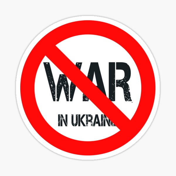 "No war in Ukraine" Sticker for Sale by Sky-99 | Redbubble