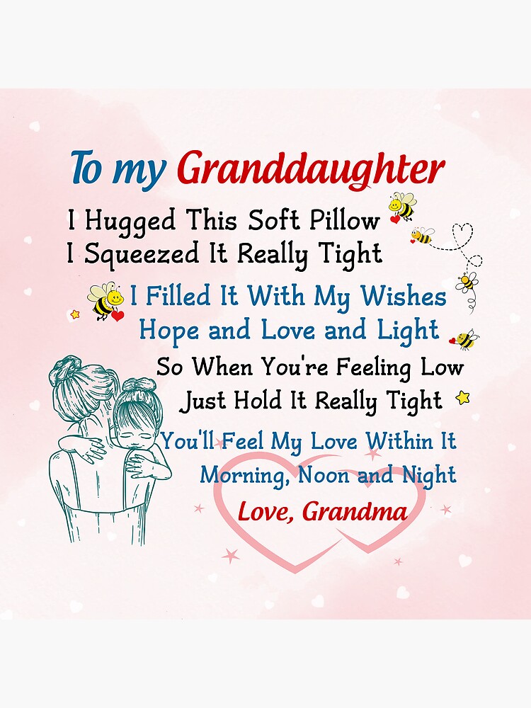Goodnight Granddaughter Quotes Love Granddaughter Pillow From Grandma