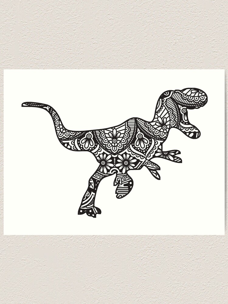 "Dino the Zentangle Dinosaur" Art Print for Sale by dbonz | Redbubble