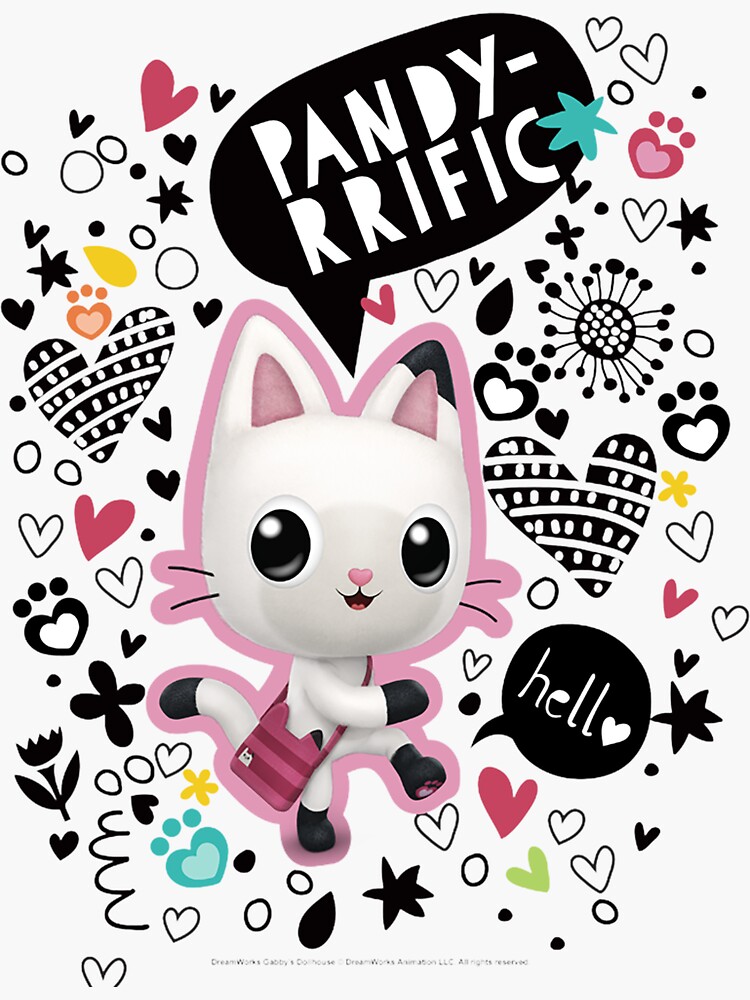 "Gabbys Dollhouse Pandy Paws PandyRrific Doodles V2" Sticker by ...