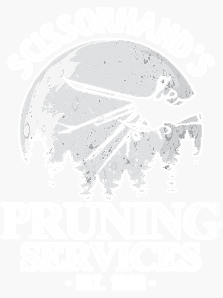 "Edward Scissorhands Pruning Services" Sticker by Lineinartist57 ...
