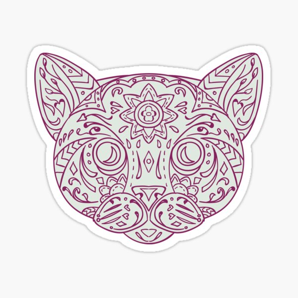 "Cat Head Mandala" Sticker for Sale by patrimonio | Redbubble