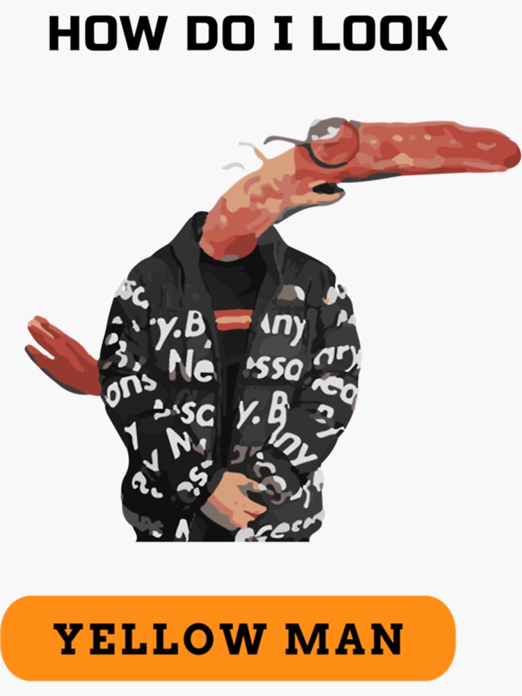 "How Do I Look Yellow Man Smiling Friends " Sticker for Sale by ...